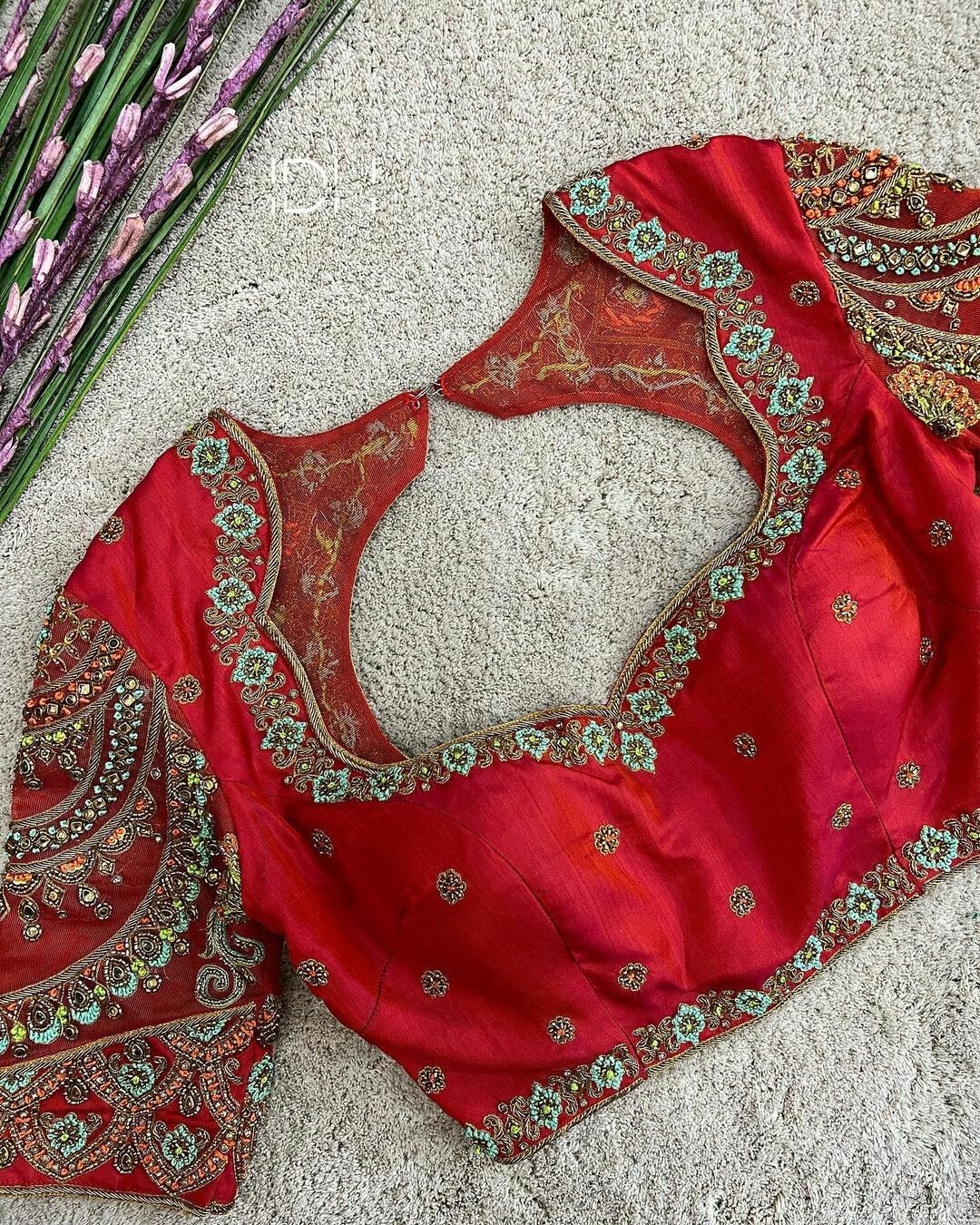 Latest Trendy Maggam Cut Work Blouse Designs