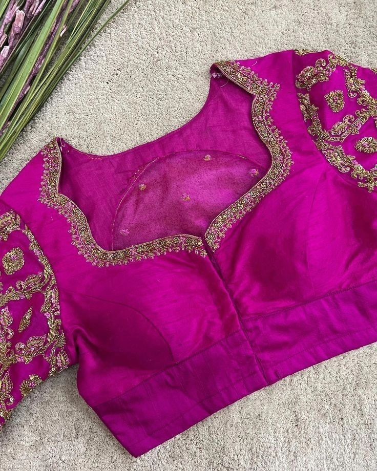 Latest Trendy Maggam Cut Work Blouse Designs