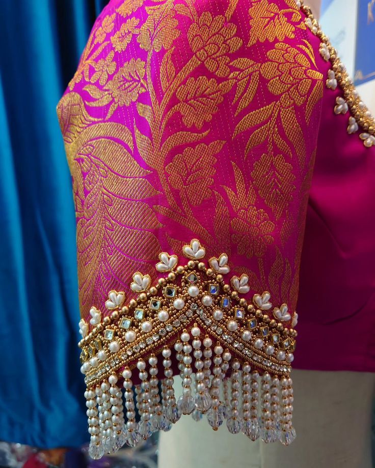 Latest Trendy Maggam Cut Work Blouse Designs