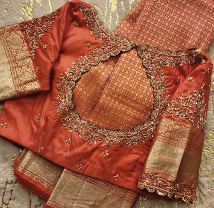 Latest Trendy Maggam Cut Work Blouse Designs